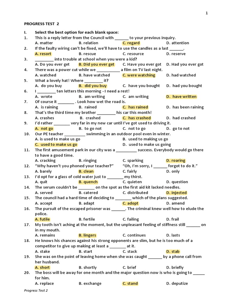Progress Test 2 | PDF | Epidemiology | Health Sciences
