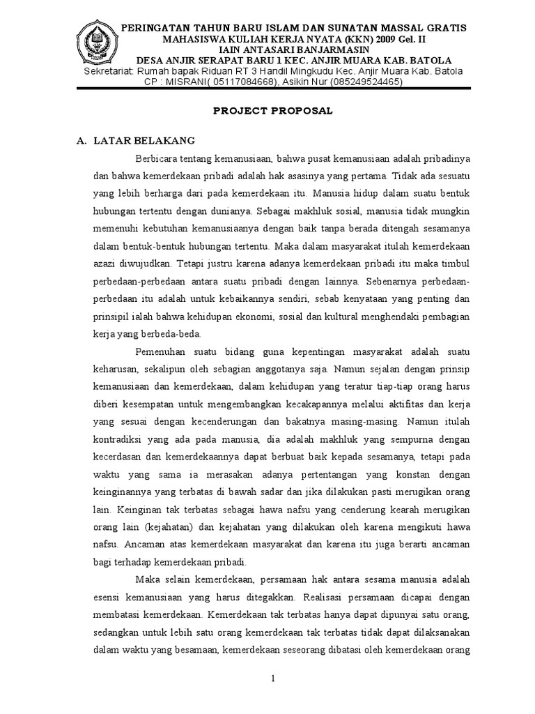Proposal Sunatan Massal | PDF