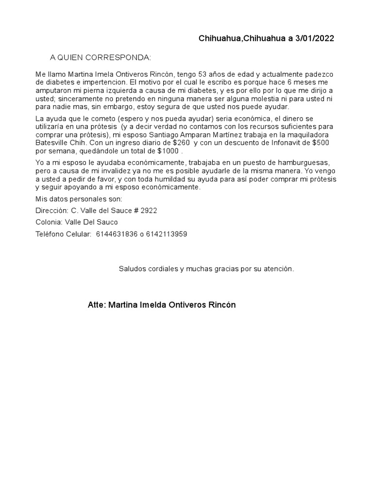 Carta A Quien Corresponda | PDF