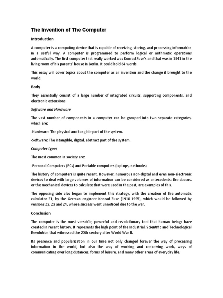 L10 - Invention Essay | PDF