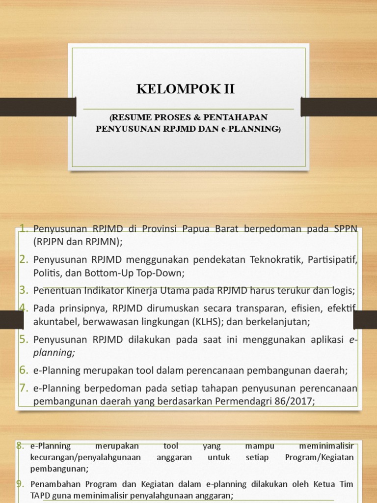 Kel Ii Resume Mekanisme Penyusunan RPJMD | PDF