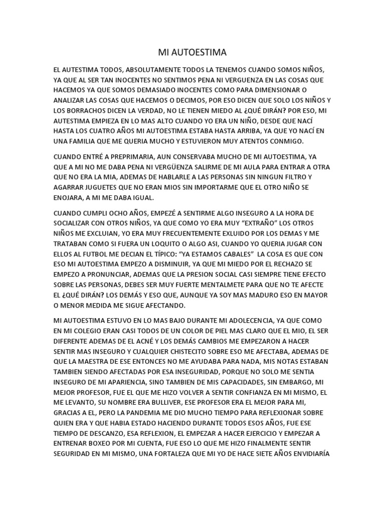 Mi Autoestima | PDF