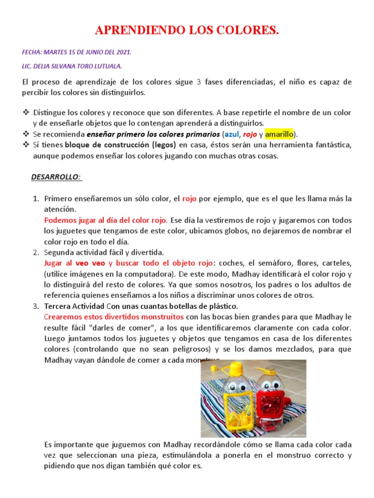 Aprendiendo Los Colores Madhay | PDF