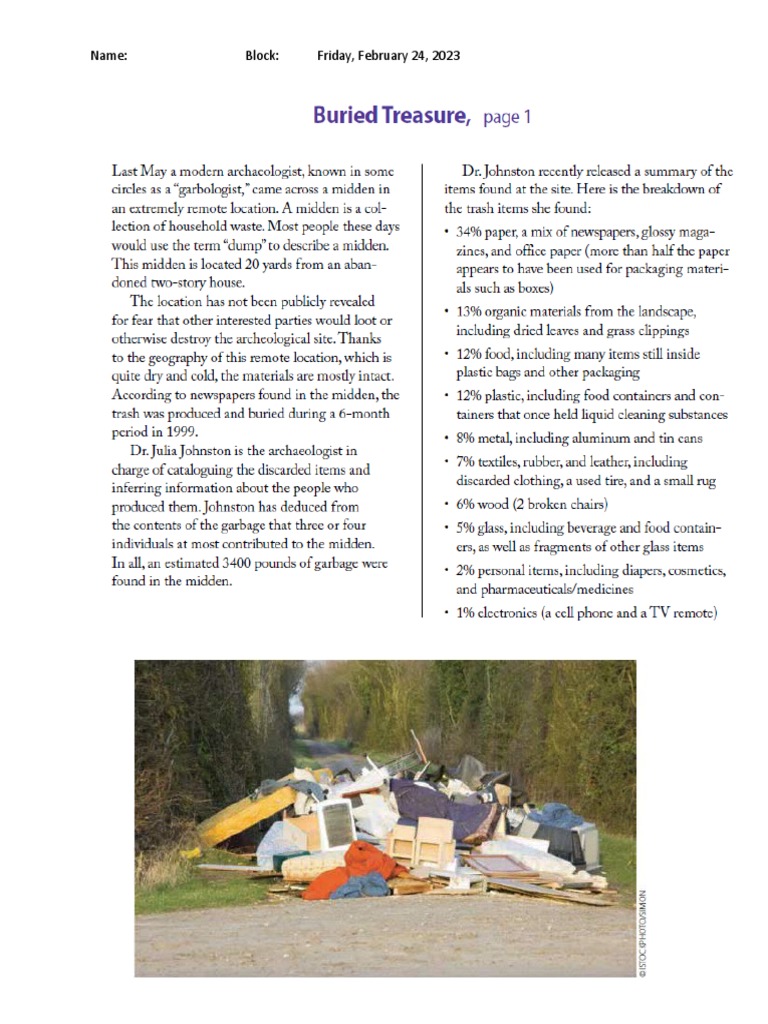 Buried Treasure Worksheet Colt | PDF