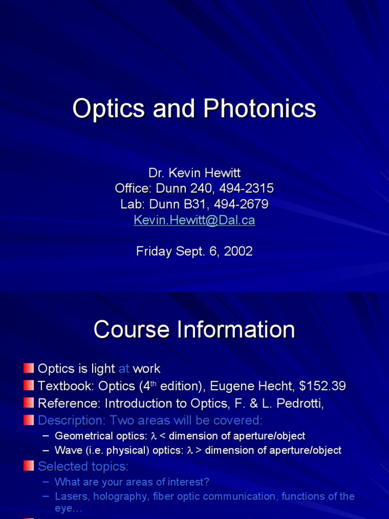 Lecture 1 Pdf Optics Diffraction 