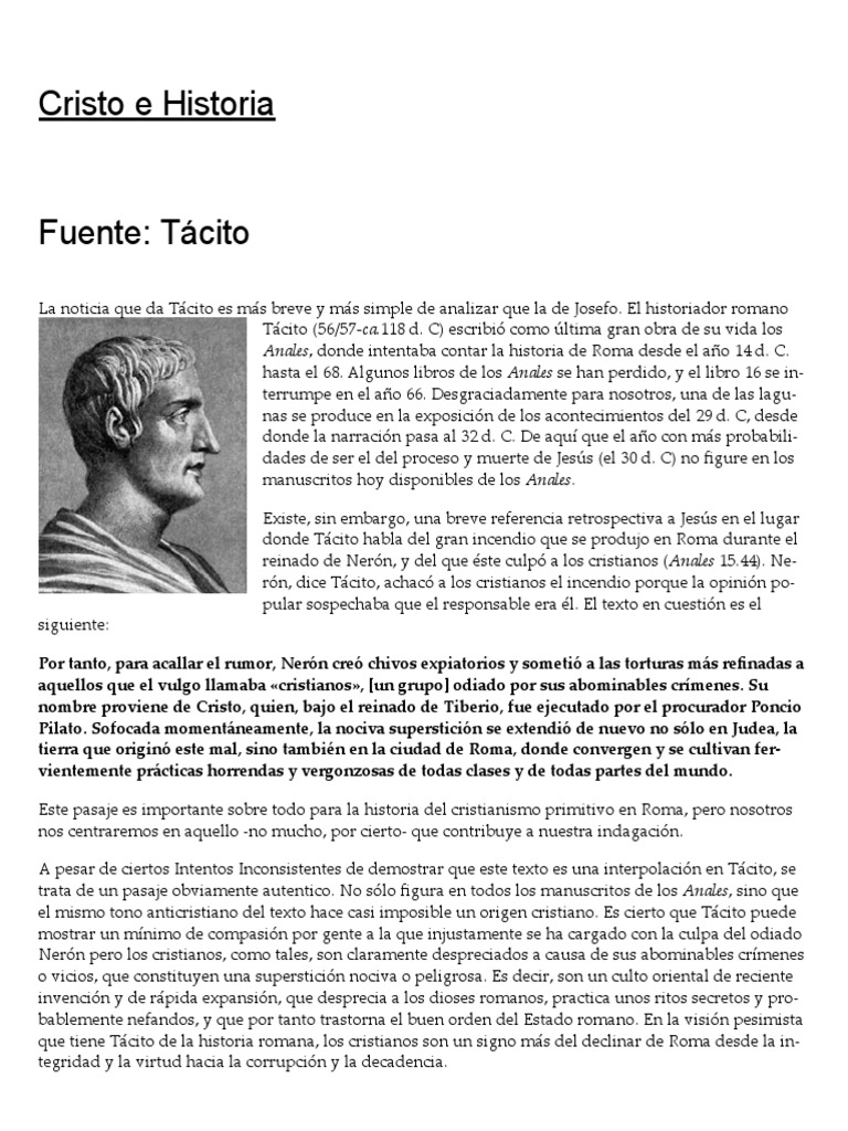 Tácito y su referencia a Jesús | PDF | Jesús | Poncio Pilato