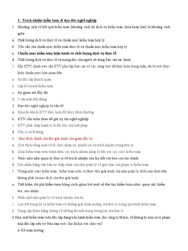 Trac Nghiem KTNC DA | PDF