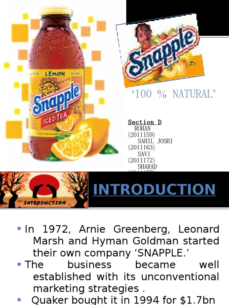 Snapple Final | PDF | Brand | Drink