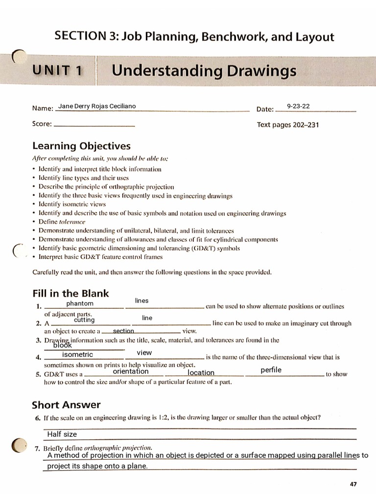 Jane Rojas Ceciliano - Section 3 Unit 1 Worksheet | PDF
