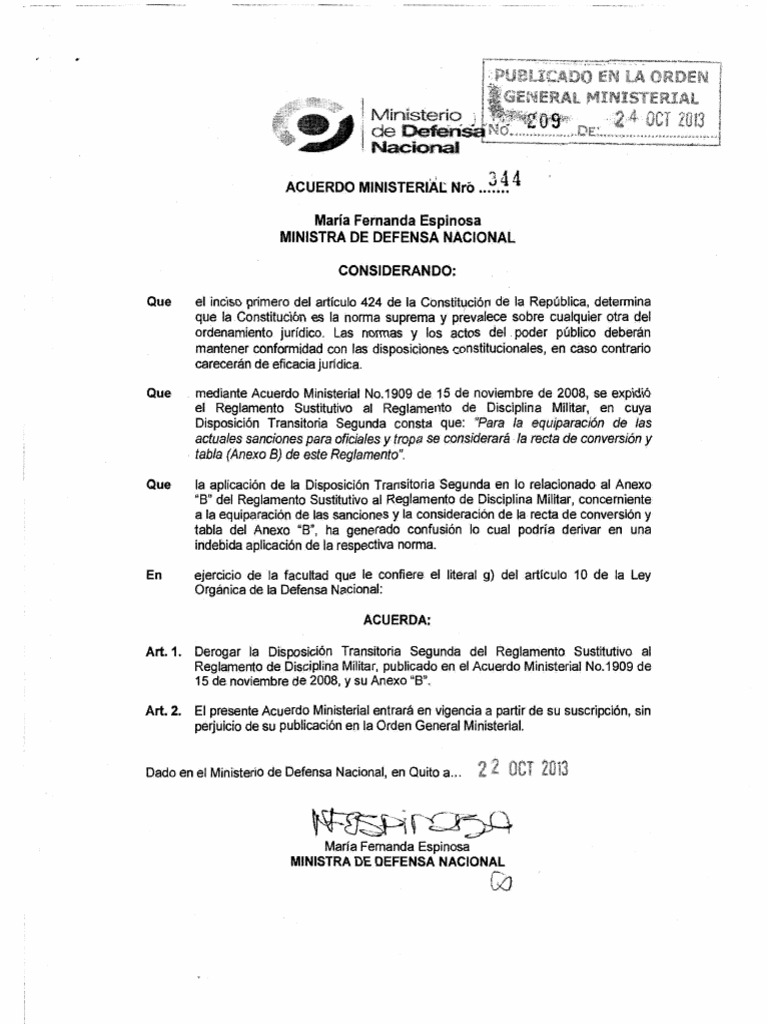 REGLAMENTO DISCIPLINA MILITAR - Enero2017 | PDF | Disciplinas | Derecho ...