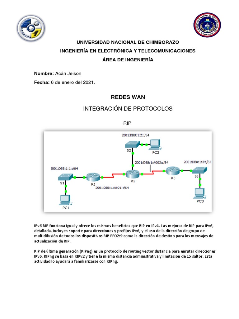 4.IntegraciónDeProtocolos AcánJeison | PDF | Yo Pv6 | Enrutador (Computación)