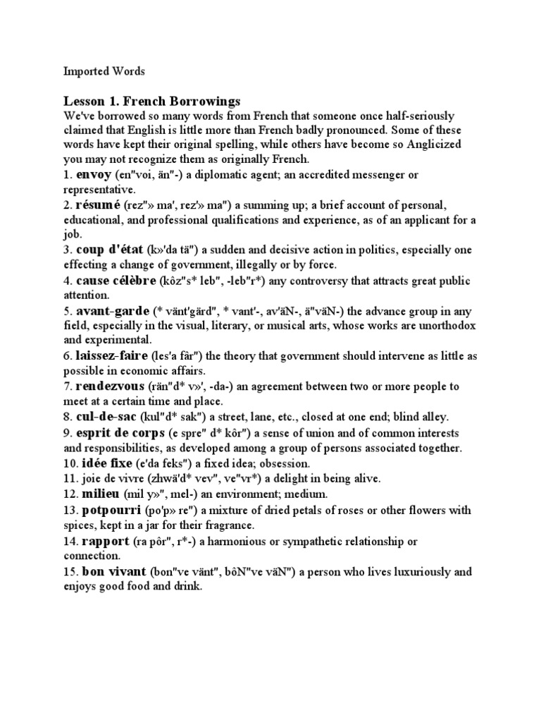 French Words in English Usage | PDF