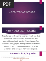 Worksheet On Hire Purchase | PDF | Prices | Interest