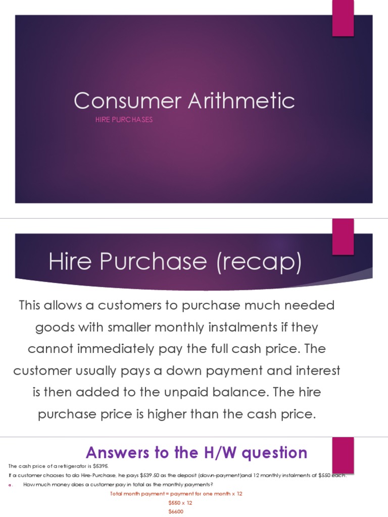 Hire Purchase (Part 2) | PDF | Financial Markets | Trade