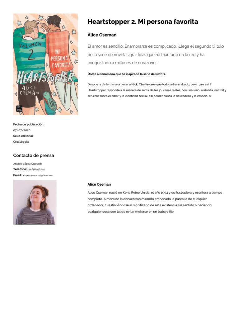 Heartstopper 2 Mi Persona Favorita | PDF