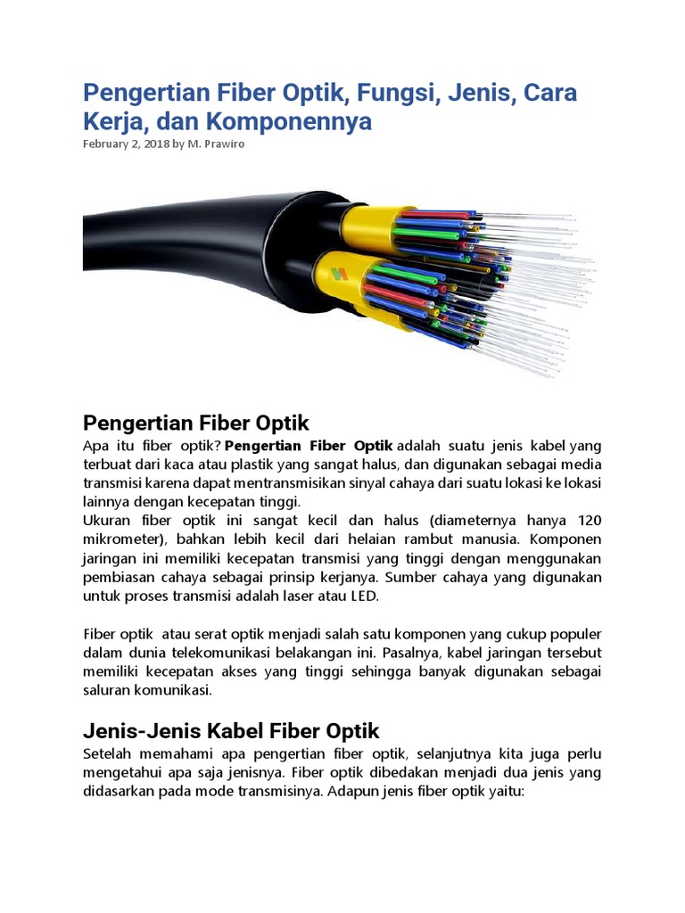 Panduan Lengkap Fiber Optik: Jenis & Fungsi | PDF | Sains & Matematika ...
