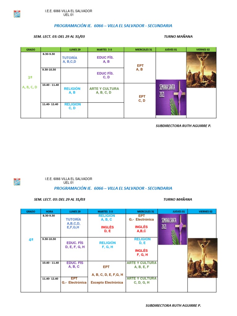 Program Sem Lect 03 - Mañana | PDF