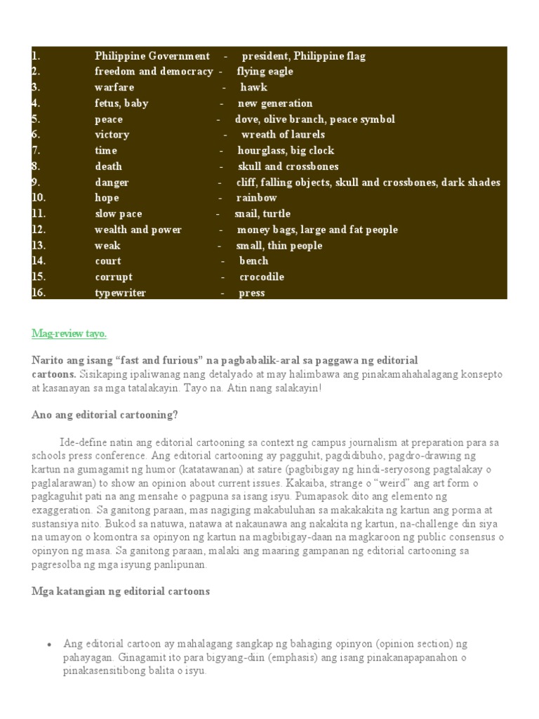 Common Political Cartoon Symbols | PDF