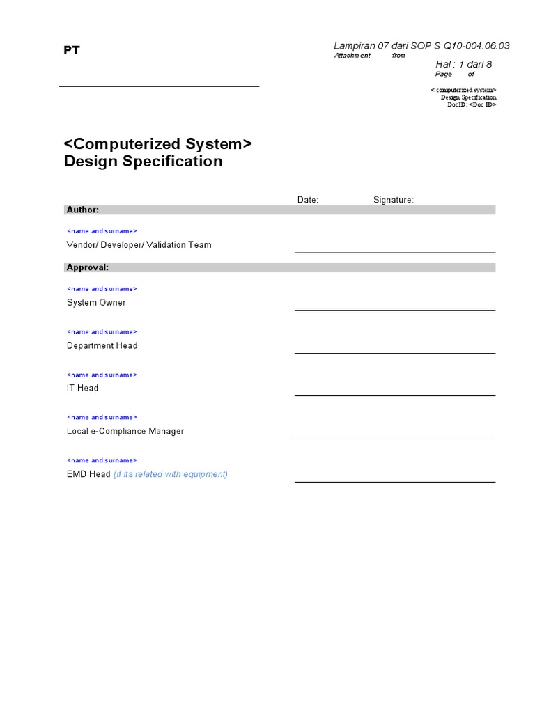 04 Design Specification Pdf Specification Technical Standard Parameter Computer 2799