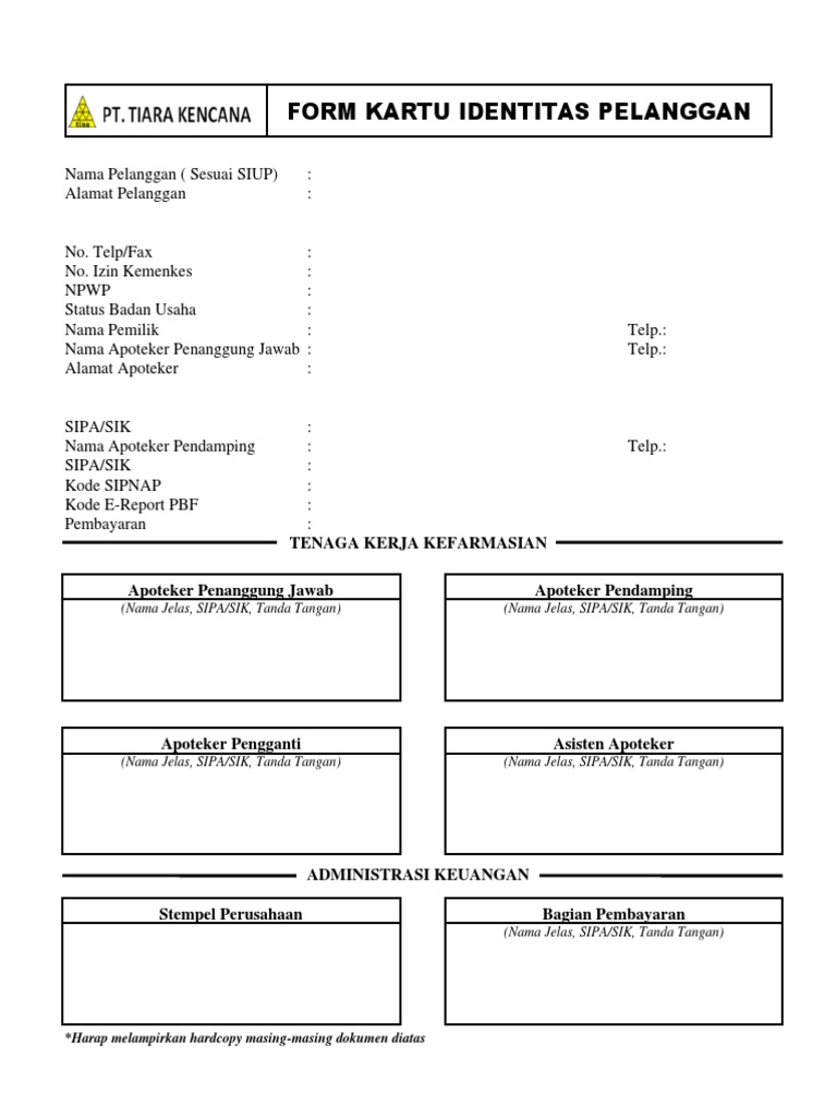Form Identifikasi Pelanggan | PDF