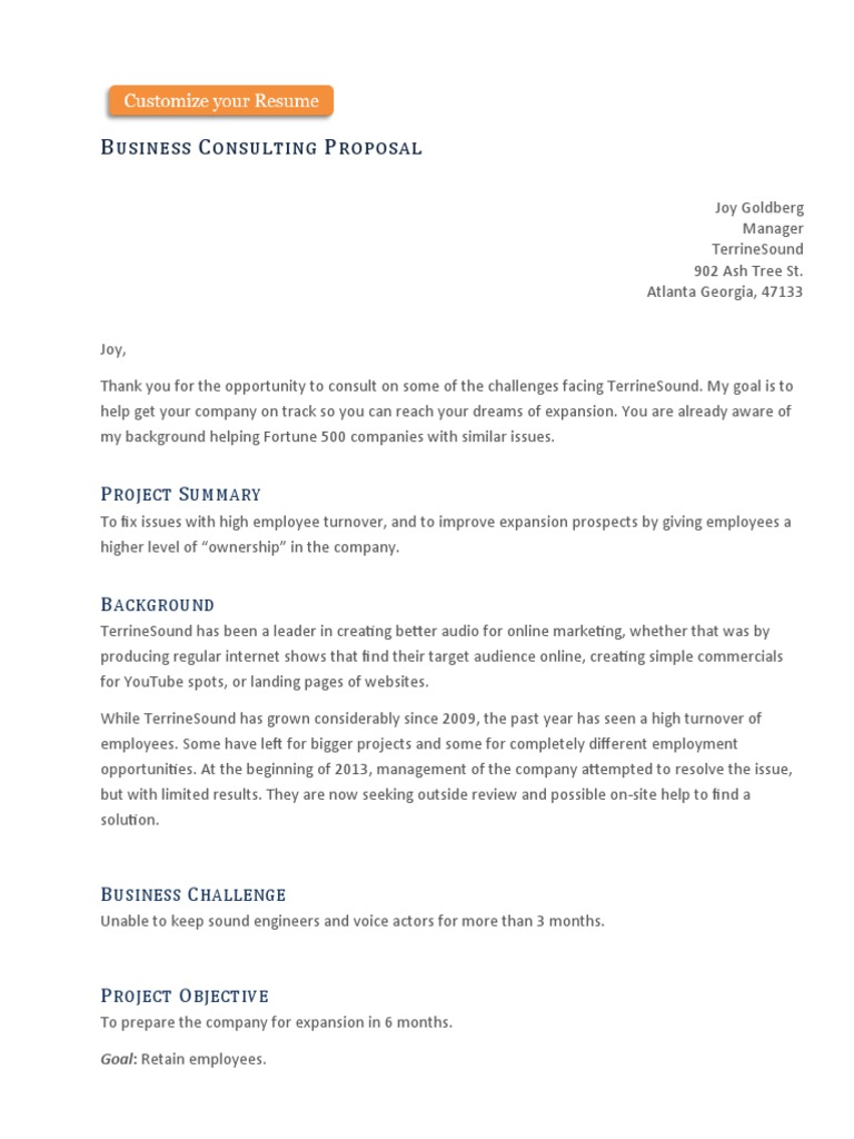 Business Consulting Proposal | PDF