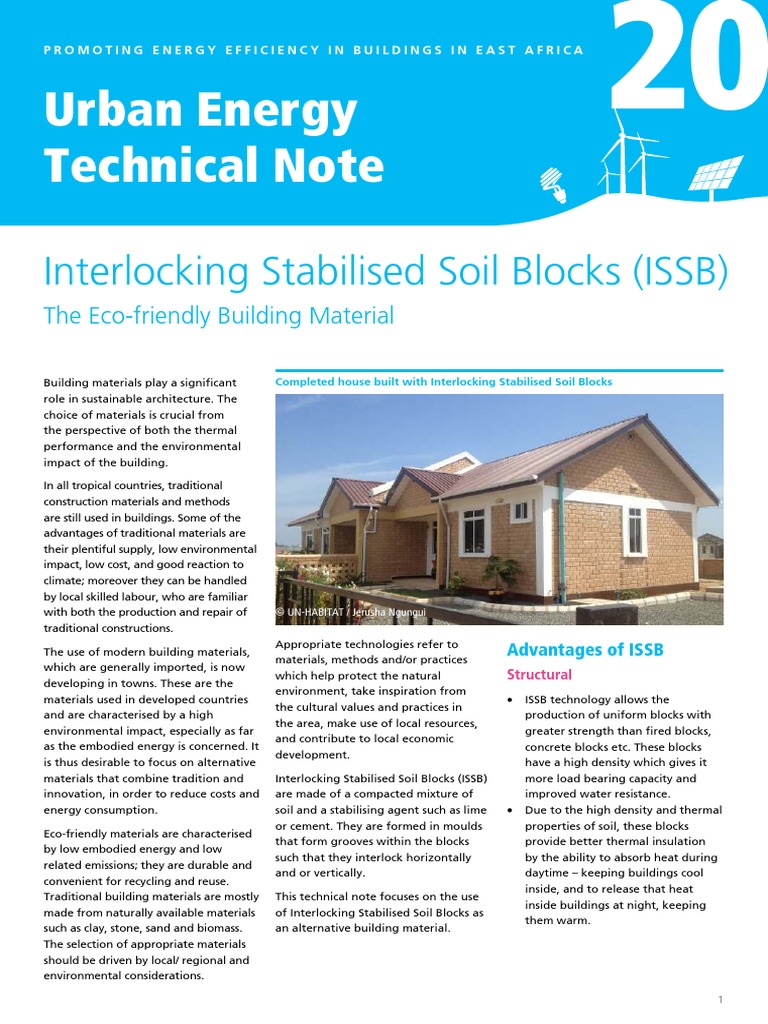 Interlocking Stabilised Soil Blocks ISSB UETN 20 | PDF | Building ...