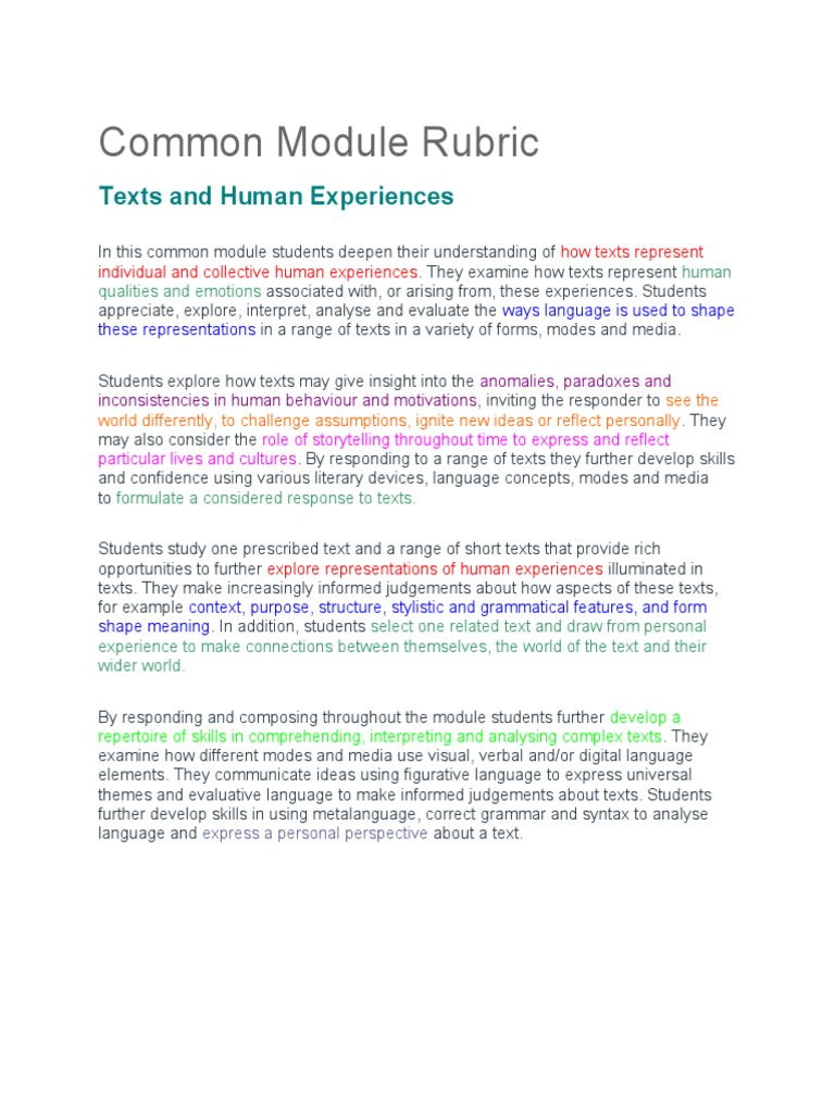 Common Module Rubric | PDF