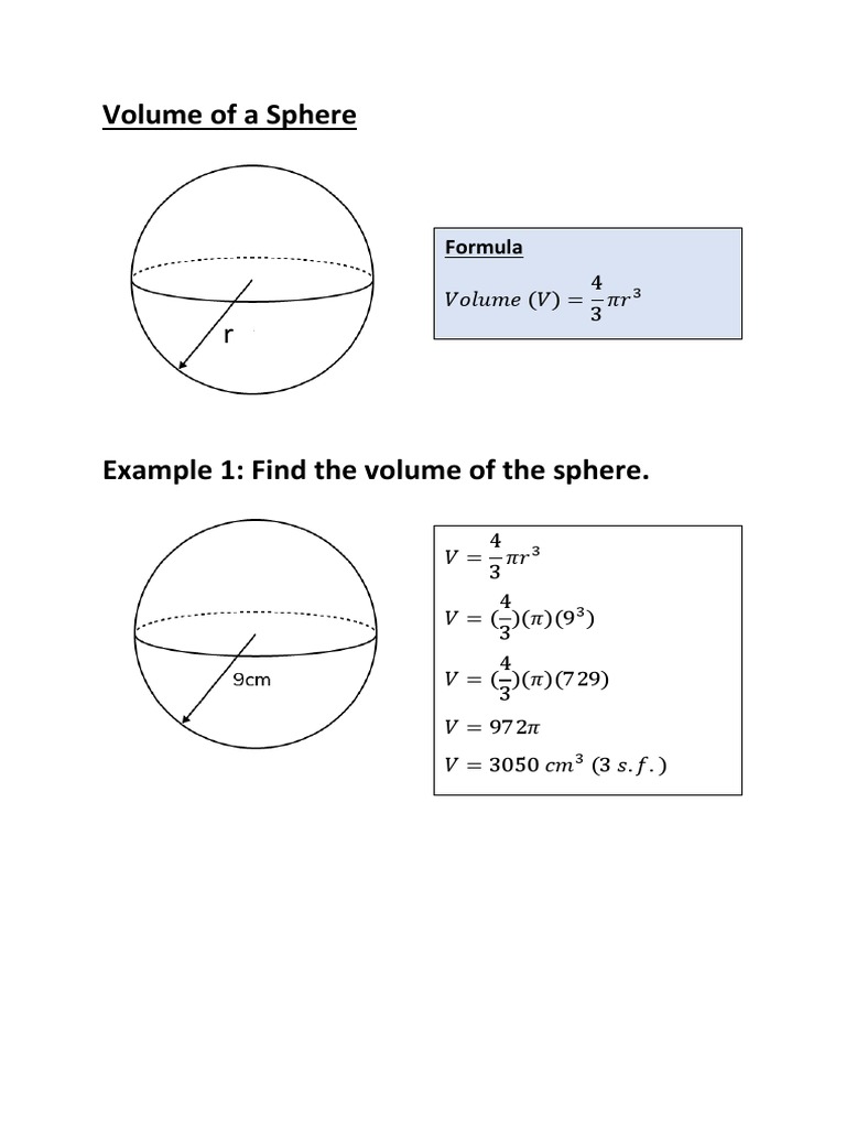 Volume of A Sphere | PDF