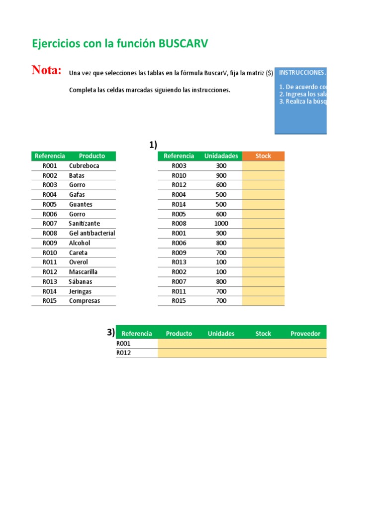 Ejercicio Función BUSCARV | PDF