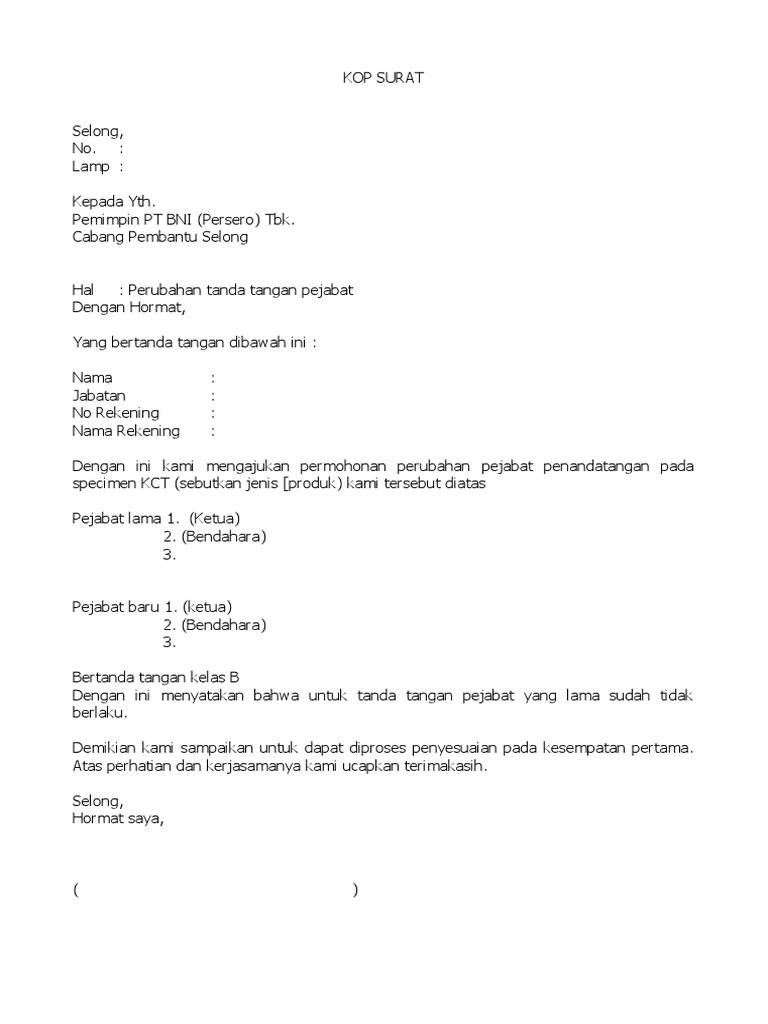Perubahan TTD Pejabat | PDF