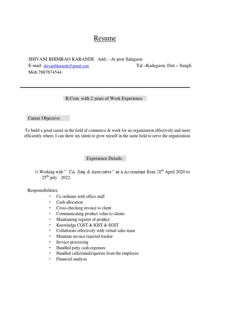 Shivani Resume | PDF | Computing | Business