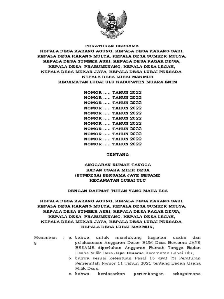 04 Perkades Bersama ART BUMDesma | PDF