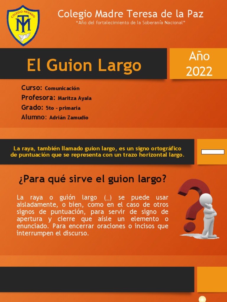 El Guion Largo - 5to Grado | PDF