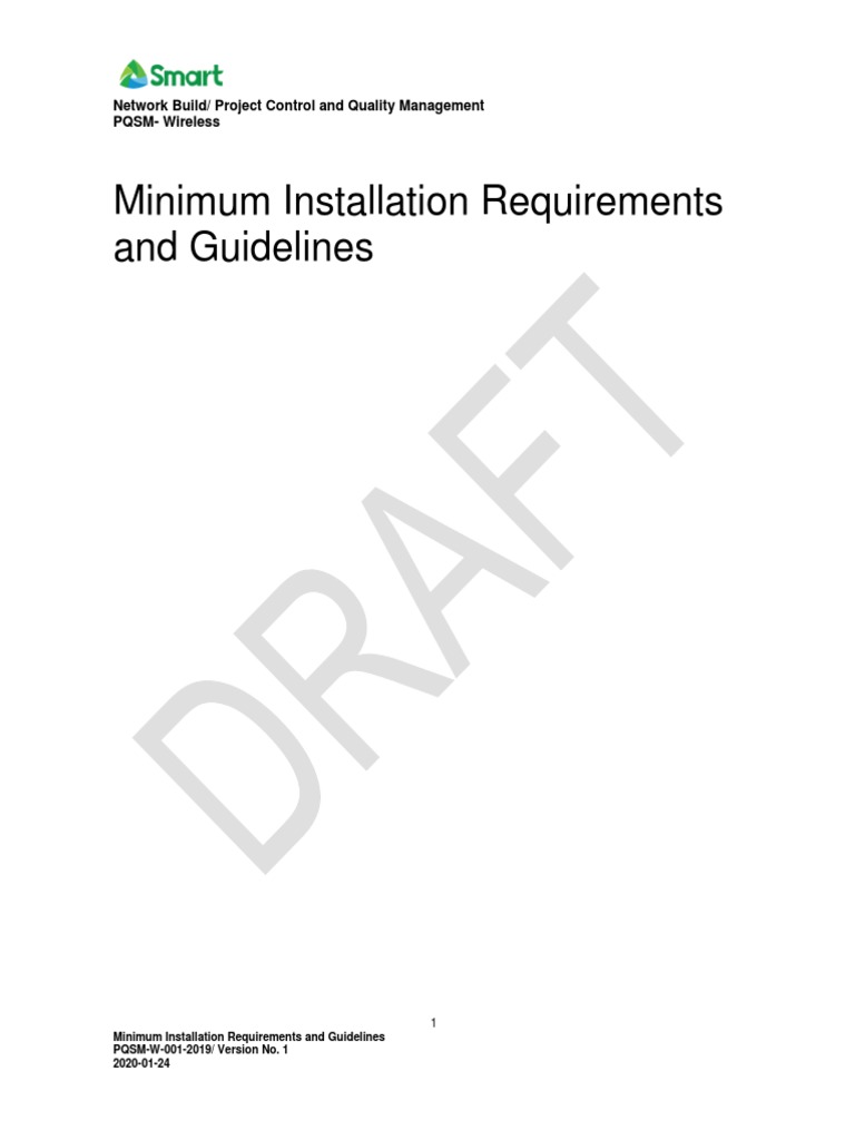 RAN Minimum Installation Requirements and Guidelines - PQSM-W-001-2019 ...