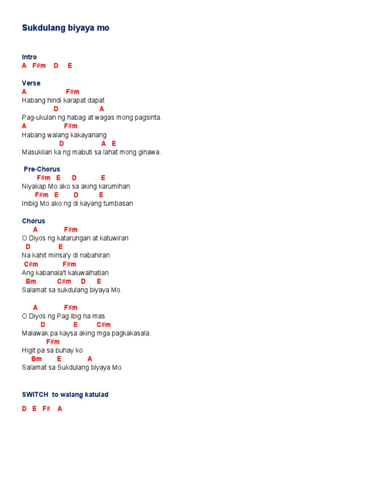 Sukdulang Biyaya Mo | PDF