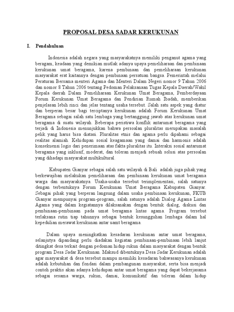 Proposal Desa Sadar Rukun | PDF