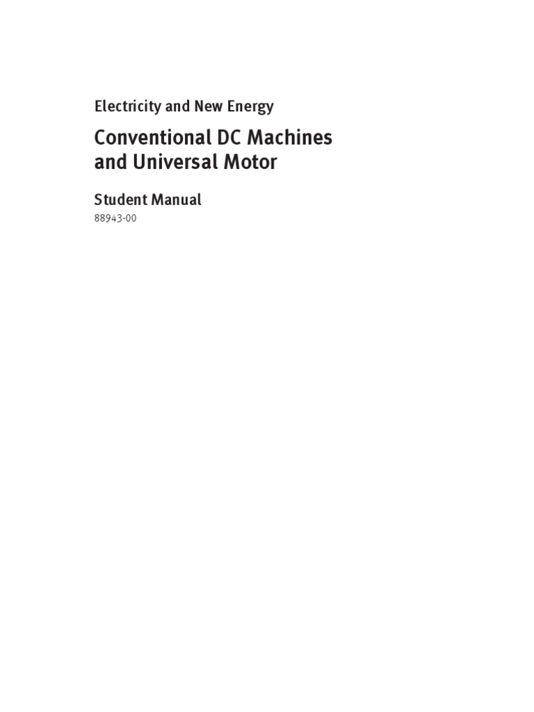 Conventional DC Machines and Universal Motor | PDF | Electromagnetic ...