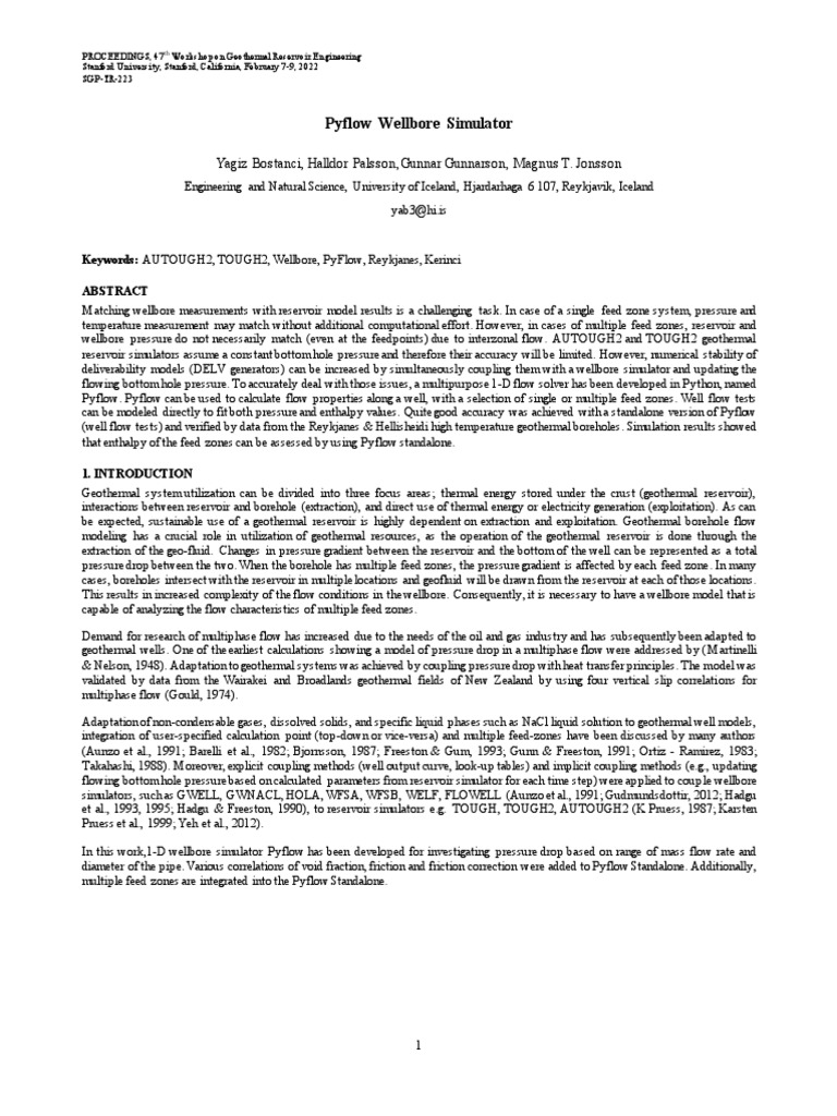 Pyflow: 1-D Wellbore Simulator in Python | PDF | Fluid Dynamics | Enthalpy