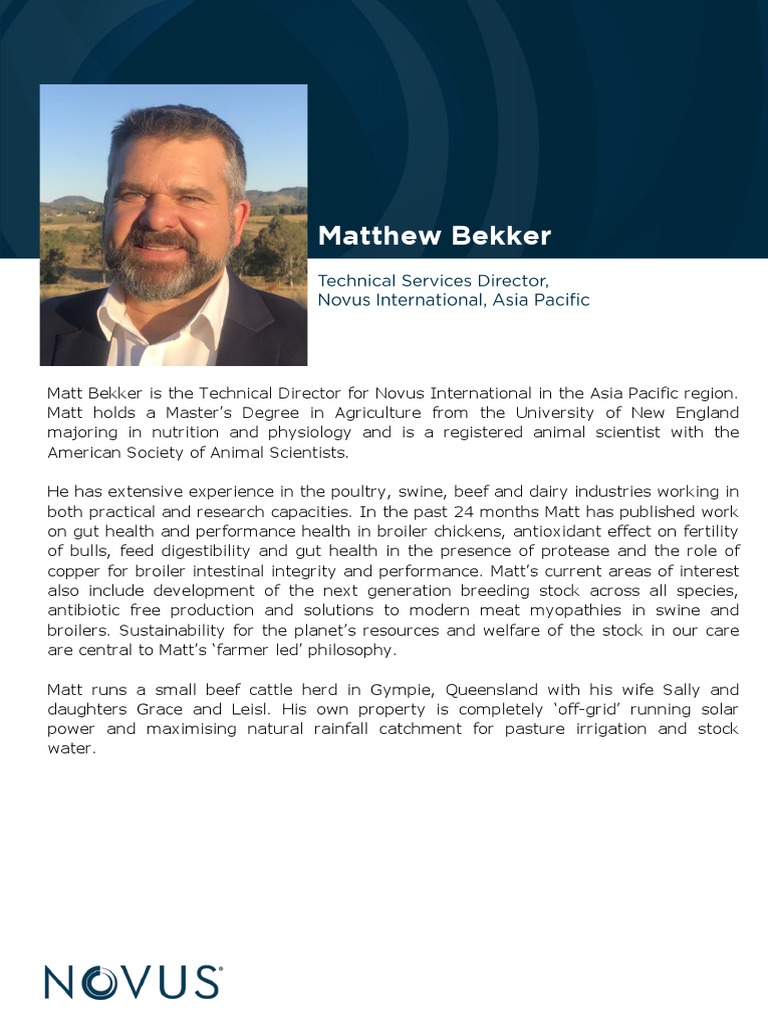 Speaker Profile - Matthew Bekker | PDF