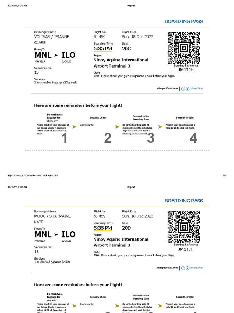 Cebu Pacific - Itinerary 12152022 | PDF | Aviation | Transport