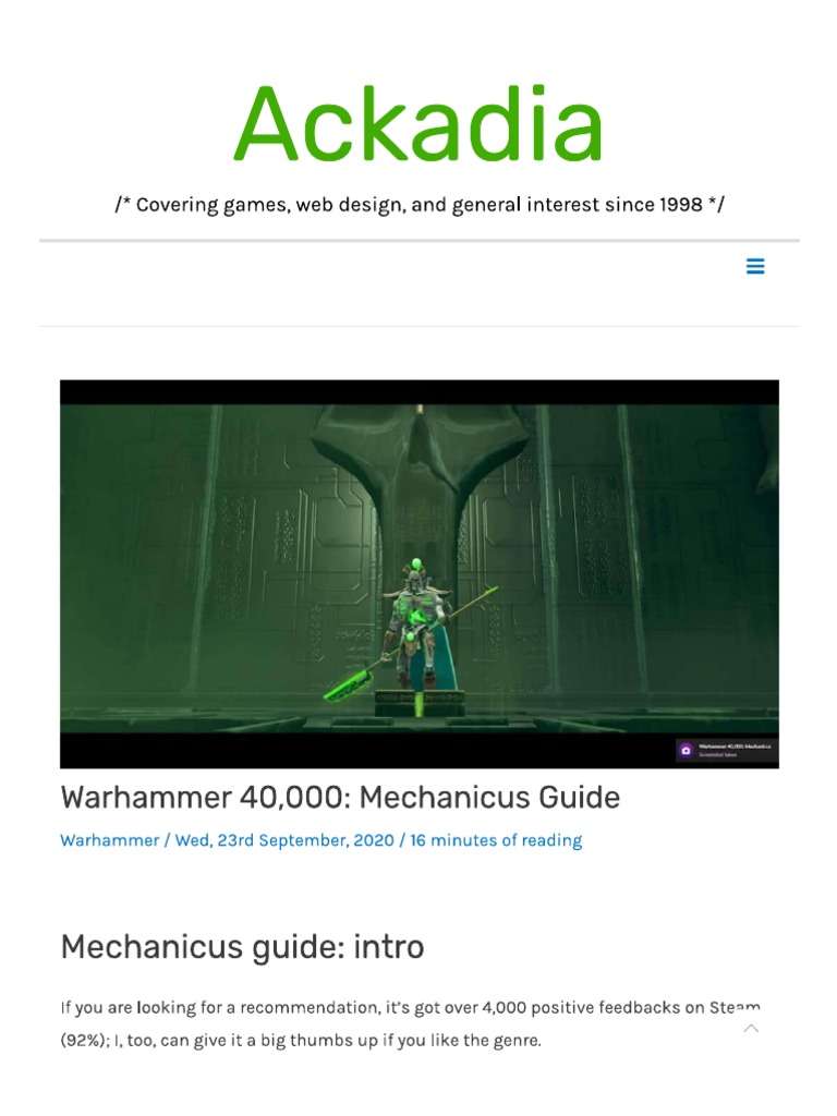 Warhammer 40000 Mechanicus Game Guide And Tips 01 Pdf