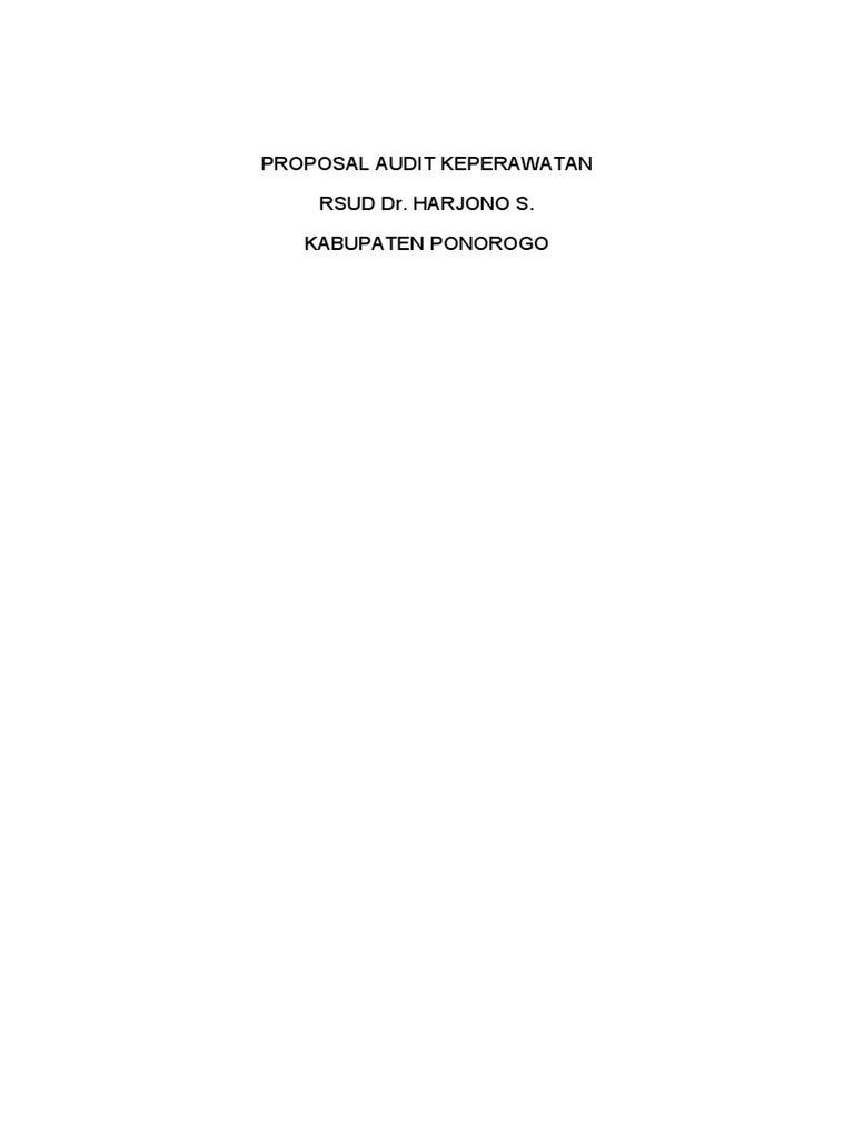 Proposal Audit Keperawatan | PDF
