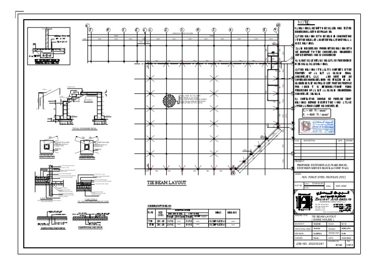 Tie Beam Layout and Design Details | PDF | Materials | Buildings And ...