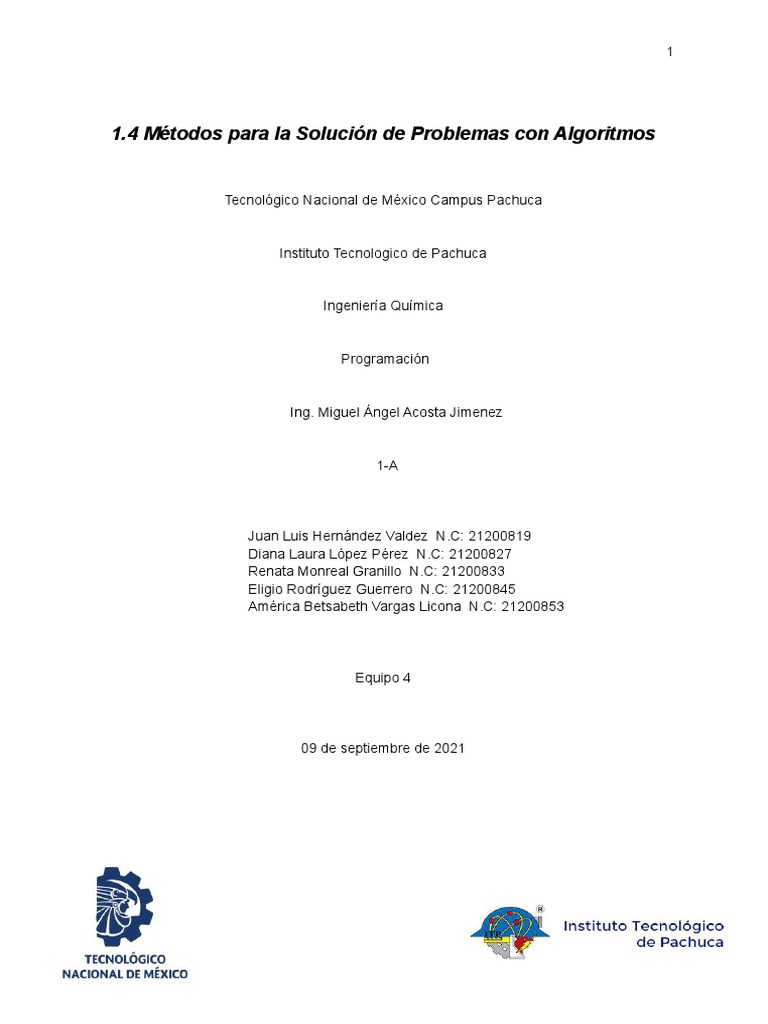 Métodos para La Solución de Problemas Con Algoritmos - Compressed | PDF | Programa de ...