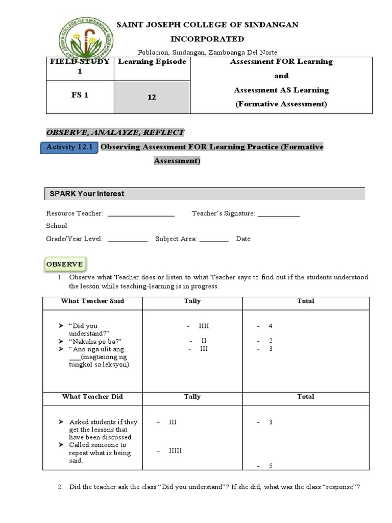 Fs1 Ep.12 | PDF | Educational Assessment | Teachers