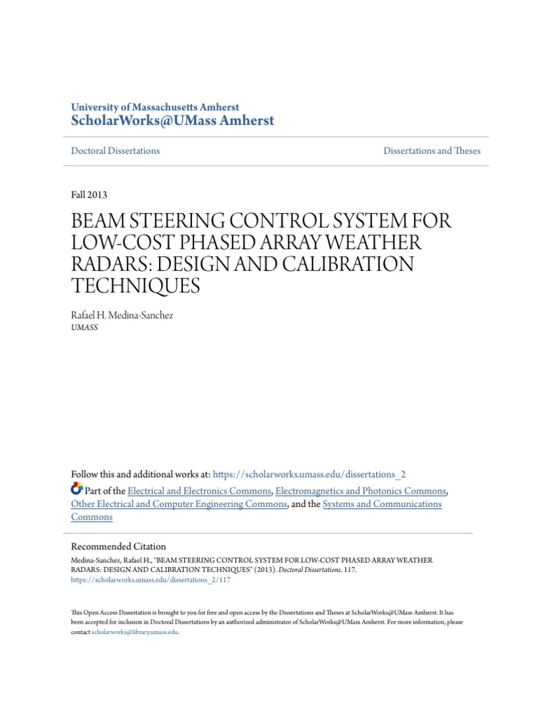 Beam Steering Control System For Low-Cost Phased Array Weather Ra | PDF | Radar | Polarization ...