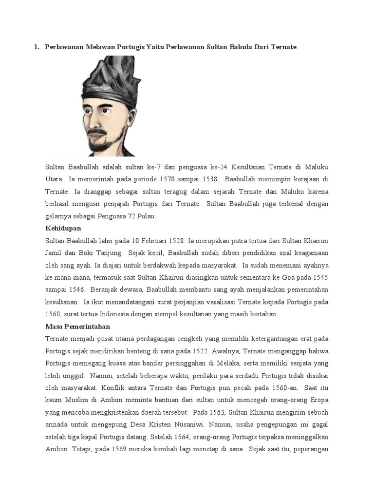 Perlawanan Melawan Portugis Yaitu Perlawanan Sultan Babula Dari Ternate | PDF