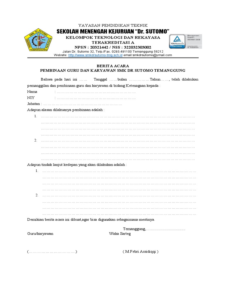 Berita Acara Pemanggilan | PDF