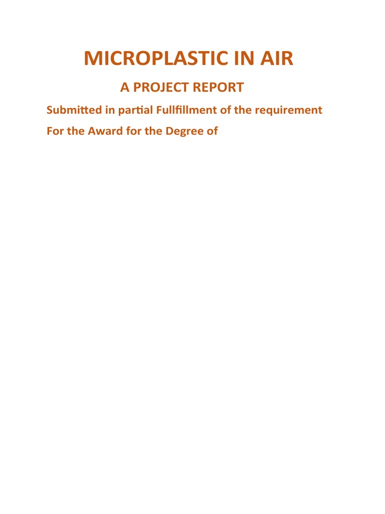 Microplastic in Air Project Report | PDF