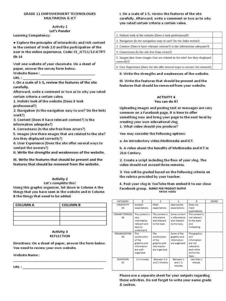 Empotech Activities | PDF | Websites | Educational Technology